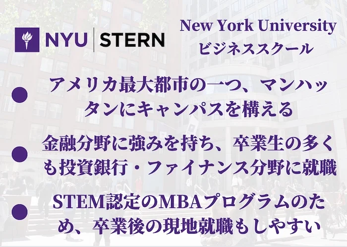【ニューヨーク大学MBA】NYU Sternの難易度・ランキングから入学条件まで | 海外大学進学・英語試験対策ならThere is no ...